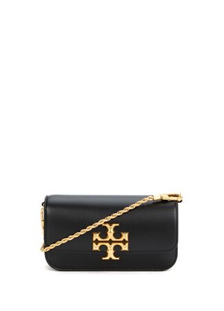Tory Burch Kadın Siyah Logolu Deri Omuz Çantası EU