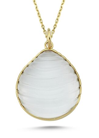 Crush Kadın Uç Detaylı Altın Rengi Kolye EU