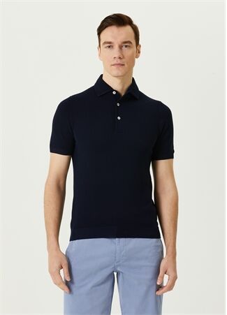 Lardini Erkek Lacivert Polo Yaka Kısa Kollu Triko 48 IT Lardini Erkek Lacivert Polo Yaka Kısa Kollu Triko 48 IT