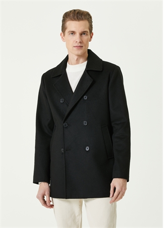 Beymen Club Erkek Siyah Kruvaze Kaban S EU