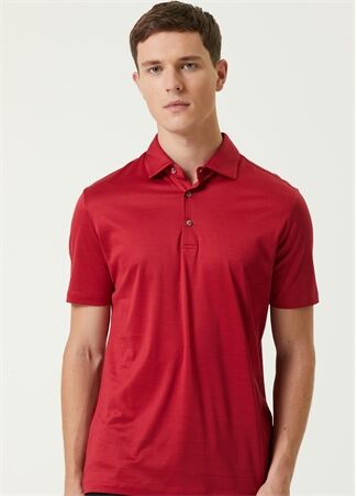 Pal Zileri Erkek Kırmızı Polo Yaka T-shirt Bordo S EU