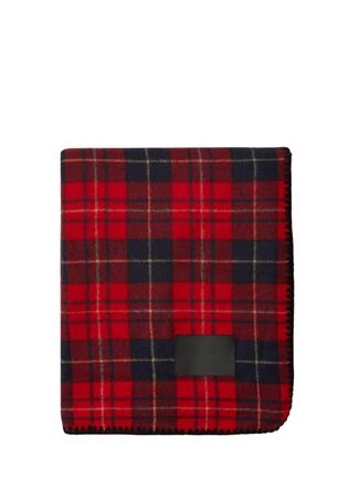 Beymen Hediye Kırmızı Siyah Ekoseli Battaniye Lacivert