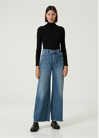 7 For All Mankind Kadın Mavi Flare Paça Jean Pantolon 30 US 7 For All Mankind Kadın Mavi Flare Paça Jean Pantolon 30 US
