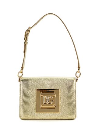 Dolce&Gabbana Kadın Bella Gold Deri Omuz Çantası Altın Rengi EU
