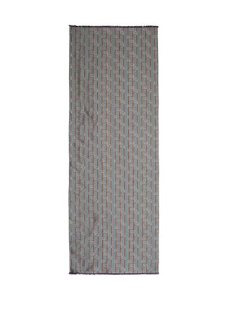 Pal Zileri Erkek Mavi Geometrik Desenli İpek Atkı EU