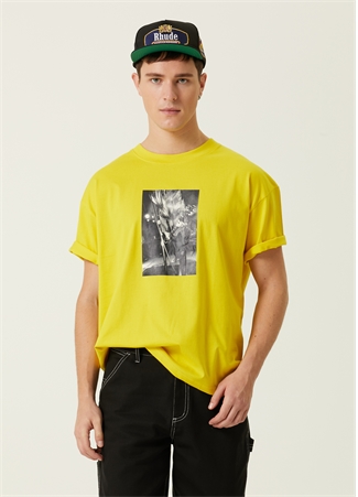 Wasted Erkek Sarı Fotoğraf Baskılı T-shirt S EU