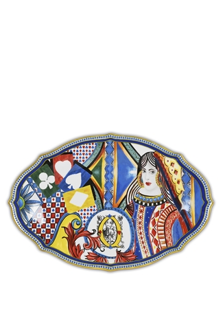Baci Milano Regina Large Karışık Desenli Porselen Servis Tabağ Çok Renkli