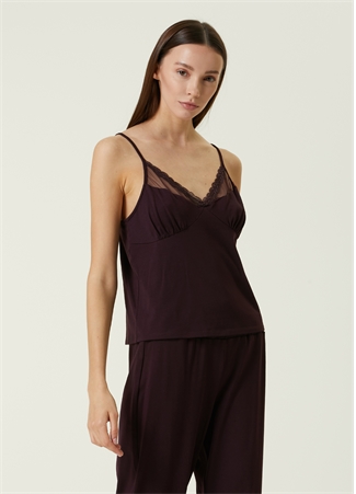 House of Silk Kadın Mürdüm Dantel Detaylı Pijama Takımı Mor 36 EU House of Silk Kadın Mürdüm Dantel Detaylı Pijama Takımı Mor 36 EU