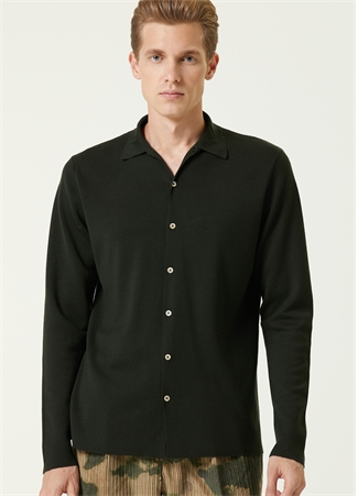 Boglioli Erkek Yeşil İtalyan Yaka Yün Triko Gömlek L IT Boglioli Erkek Yeşil İtalyan Yaka Yün Triko Gömlek L IT