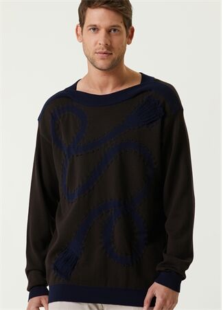 Pal Zileri Erkek Kahverengi Lacivert Şal Jakarlı Yün Triko 50 IT Pal Zileri Erkek Kahverengi Lacivert Şal Jakarlı Yün Triko 50 IT