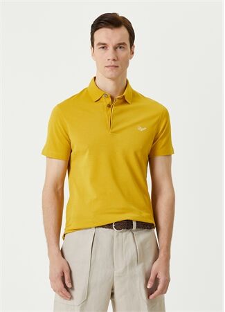 Zegna Erkek Sarı Polo Yaka Logo Nakışlı T-shirt 48 It