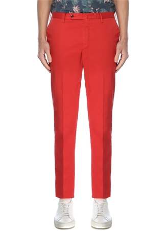Pal Zileri Erkek Kırmızı Normal Bel Dar Paça Pantolon 50 IT