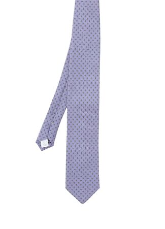 Eton Erkek Lila Desenli İpek Kravat EU