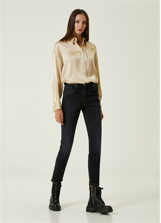 Brunello Cucinelli Kadın Krem Cep Detaylı İpek Gömlek Bej L EU Brunello Cucinelli Kadın Krem Cep Detaylı İpek Gömlek Bej L EU