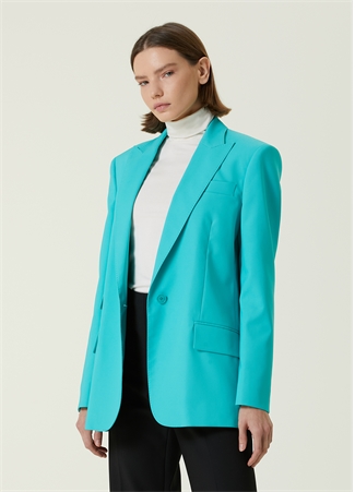 Stella McCartney Kadın Tailored Bell Turkuaz Ceket Mavi 42 IT Stella McCartney Kadın Tailored Bell Turkuaz Ceket Mavi 42 IT