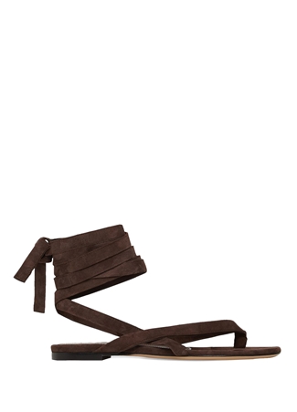 The Attico Kadın Beth Turkuaz Deri Terlik Kahverengi 36 EU