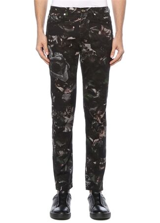 Paul Smith Erkek Slim Fit Çiçek Desenli Jean Pantolon Yeşil 30 US