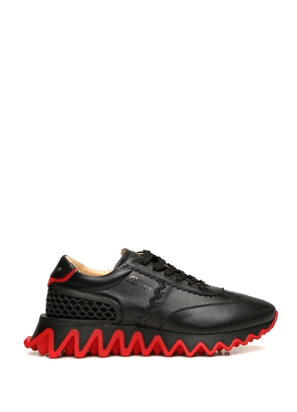 Christian Louboutin Erkek Loubishark Siyah Taban Detaylı Deri Sneaker Kırmızı 4 EU