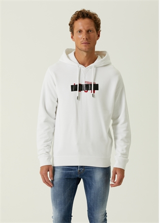 Dsquared2 Erkek Beyaz Kapüşonlu Logo Baskılı Sweatshirt M EU Dsquared2 Erkek Beyaz Kapüşonlu Logo Baskılı Sweatshirt M EU