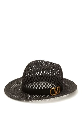 Valentino Garavani Kadın VLogo Siyah Şapka S EU