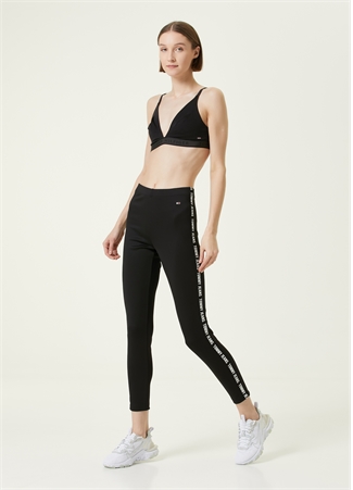 Tommy Jeans Kadın Siyah Logo Bantlı Tayt XS EU