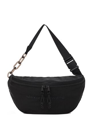 Alexander Wang Kadın Siyah Logo Detaylı Bel Çantası EU