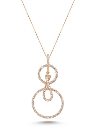 Emre Osmanlar Kadın Concentric Pırlantalı Altın Rengi Kolye EU Emre Osmanlar Kadın Concentric Pırlantalı Altın Rengi Kolye EU