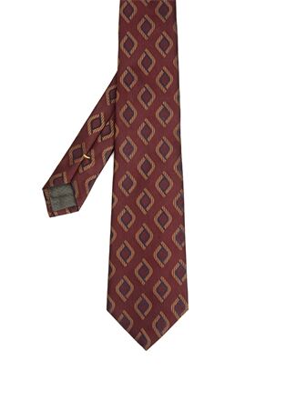 Canali Erkek Bordo Geometrik Desenli İpek Kravat EU