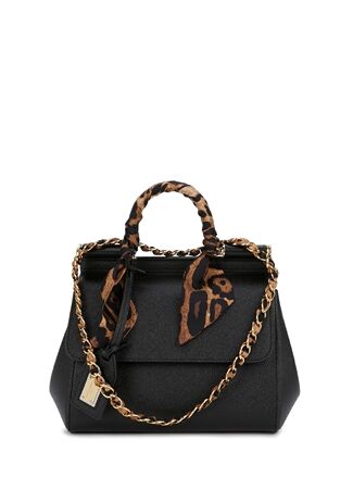 Dolce&Gabbana Kadın Sicily Siyah Deri Çanta EU