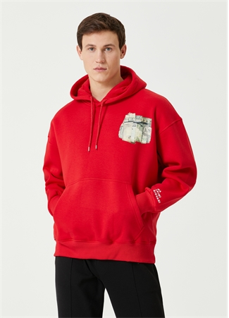 Ma Primi Giovani Erkek Kırmızı Kapüşonlu Dolar Baskılı Sweatshirt S EU Ma Primi Giovani Erkek Kırmızı Kapüşonlu Dolar Baskılı Sweatshirt S EU