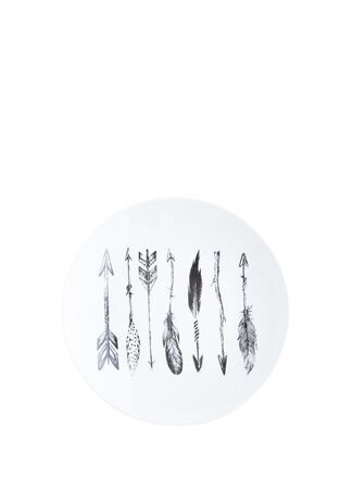 Mi Su Deco Feather Siyah 20 cm Porselen Tabak