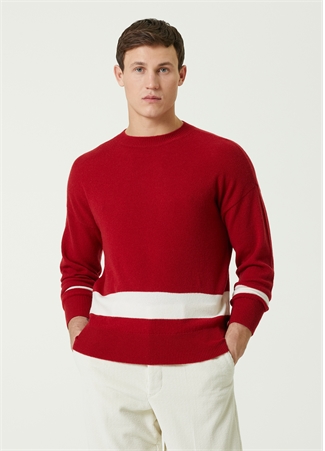 Emporio Armani Erkek Kırmızı Şerit Detaylı Kaşmir Kazak L EU Emporio Armani Erkek Kırmızı Şerit Detaylı Kaşmir Kazak L EU