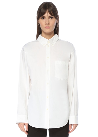 Balenciaga Kadın Beyaz Çift Taraflı Gömlek 36 FR