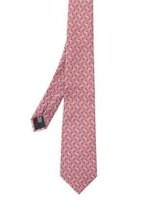 Lanvin Erkek Kırmızı Mikro Desenli İpek Kravat Eu