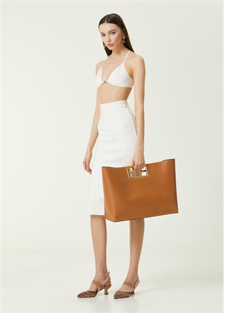 Fendi Kadın Beyaz Midi Kalem Etek 40 It