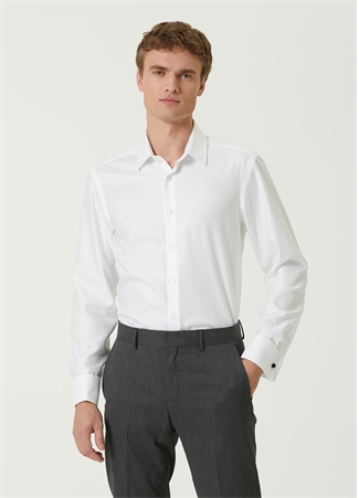 Beymen Club Erkek Comfort Fit Beyaz Non Iron Armürlü Gömlek S Beymen Club Erkek Comfort Fit Beyaz Non Iron Armürlü Gömlek S