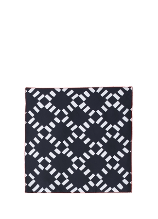 Beymen Club Kadın Siyah Desenli 50x50 cm İpek Eşarp EU