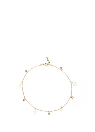 Collection Kadın Yıldızlı Renkli Taşlı Altın Rengi Halhal EU Collection Kadın Yıldızlı Renkli Taşlı Altın Rengi Halhal EU