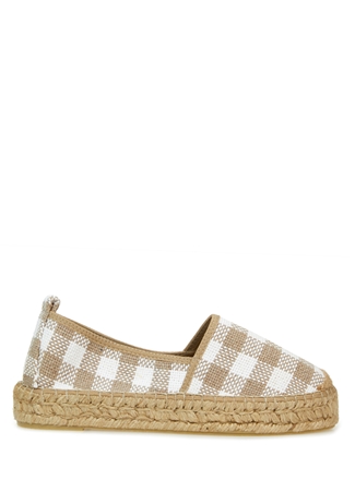 Beymen Club Kadın Bej Beyaz Kare Desenli Espadril 36 Beymen Club Kadın Bej Beyaz Kare Desenli Espadril 36