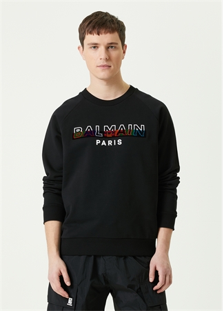 Balmain Erkek Siyah Logo Detaylı Sweatshirt L EU Balmain Erkek Siyah Logo Detaylı Sweatshirt L EU