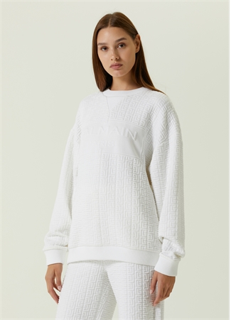 Balmain Kadın Beyaz Logo Detaylı Dokulu Sweatshirt M EU Balmain Kadın Beyaz Logo Detaylı Dokulu Sweatshirt M EU