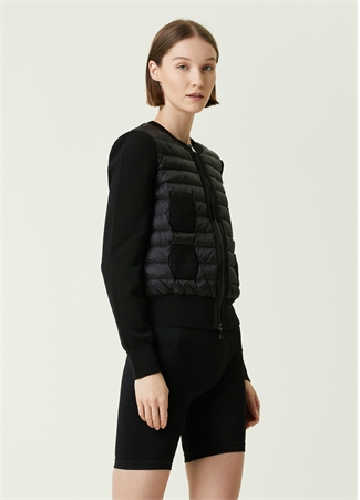 Moncler Kadın Siyah Bisiklet Yaka Triko Garnili Puff Ceket XS EU Moncler Kadın Siyah Bisiklet Yaka Triko Garnili Puff Ceket XS EU