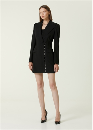Dolce&Gabbana Kadın Siyah Mini Yün Ceket Elbise 42 IT