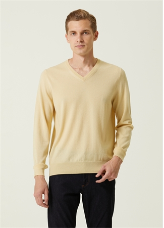 Canali Erkek Bej V Yaka Kaşmir Triko 54 IT Canali Erkek Bej V Yaka Kaşmir Triko 54 IT