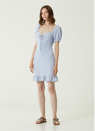 Lost+Wander Kadın Mavi Kalp Yaka Mini Elbise S EU Lost+Wander Kadın Mavi Kalp Yaka Mini Elbise S EU