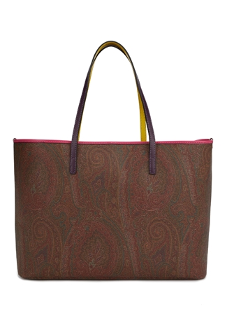 Etro Kadın Kahverengi Bordo Desenli Alışveriş Çantası EU