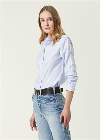 Faraway Kadın Mavi Nakış Detaylı Gömlek 38 EU