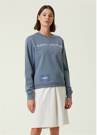 Marc Jacobs (The) Kadın Mavi Logo Nakışlı Sweatshirt XS EU Marc Jacobs (The) Kadın Mavi Logo Nakışlı Sweatshirt XS EU