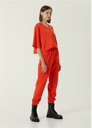 Academia Kadın Nar Çiçeği Jersey Pantolon Kırmızı XS
