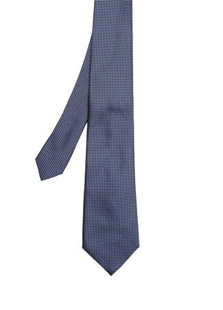 Canali Erkek Lacivert Mikro Desenli İpek Kravat EU